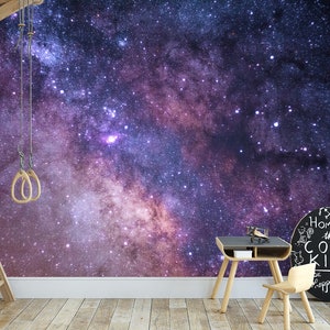 Star Clusters Galaxy Wallpaper Peel and Stick Space Wall Mural Starry ...