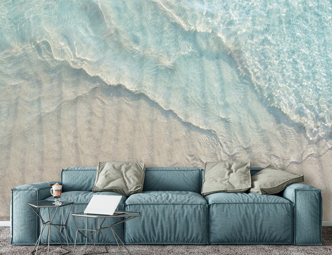 Clear Turquoise Sea Water Wallpaper Peel and Stick Wall Mural Coastal ...