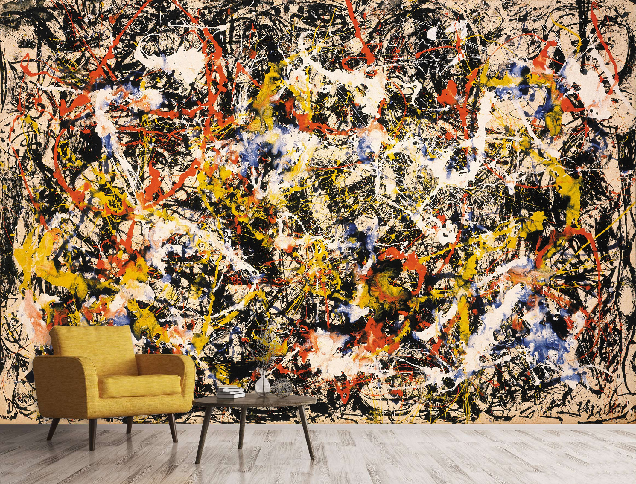 Jackson Pollock Mural Wallpaper Convergence Abstract Painting - Etsy Canada