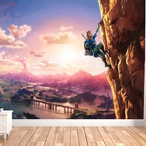 Zelda Wallpaper Zelda Mural Legend of Zelda Vinyl Wallpaper | Etsy