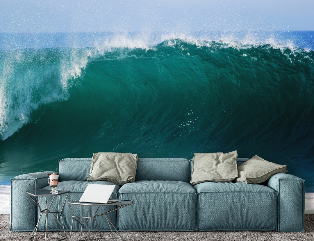 Large Surf Wave Wall Mural Wallpaper Peel and Stick Ocean Wave ...