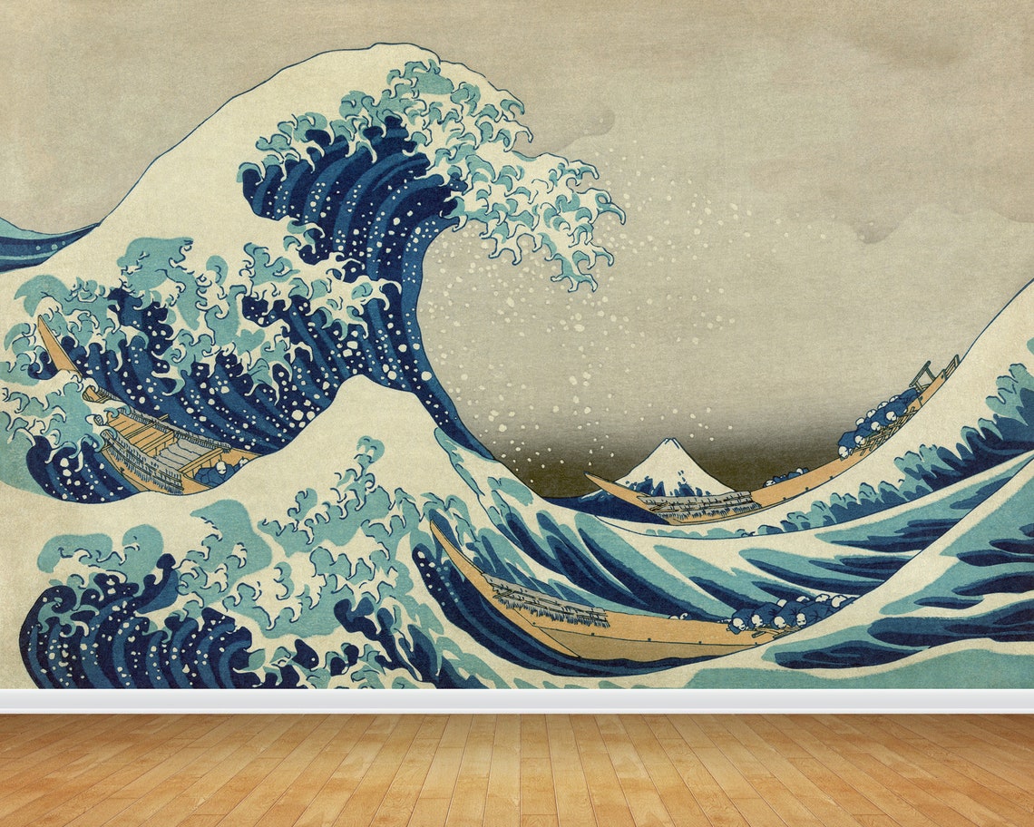 The Great-wave-off-kanagawa Mural Bedroom Wallpaper Peel and Stick ...