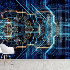 Abstract Electronic Circuit Board Wall Mural Wallpaper IT Technology ...