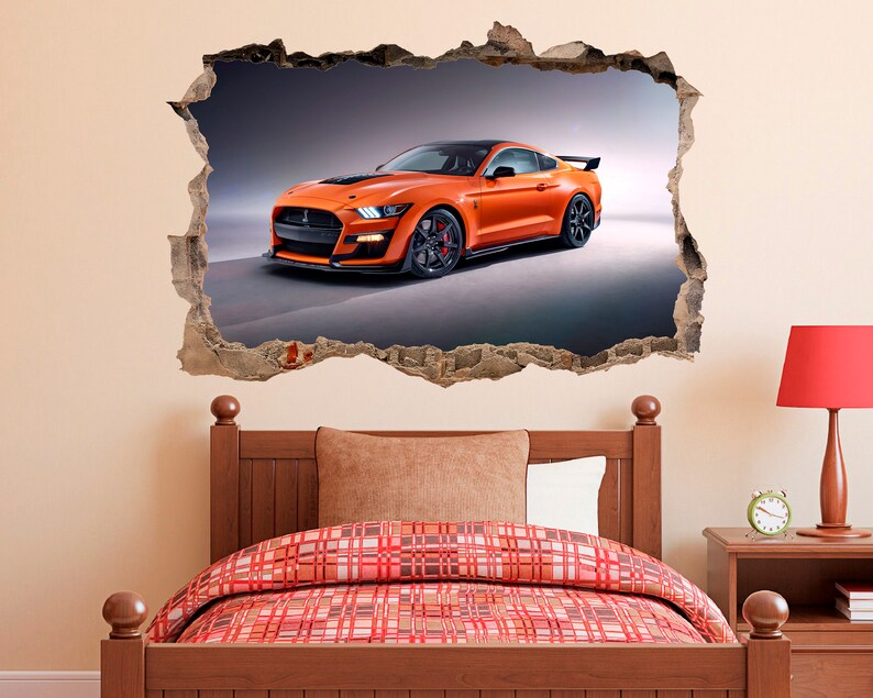 Ford Mustang Wall Sticker Muscle Car Wall Decal Car Wall - Etsy
