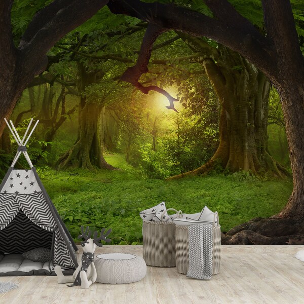 Magic Forest Wall Mural - Etsy