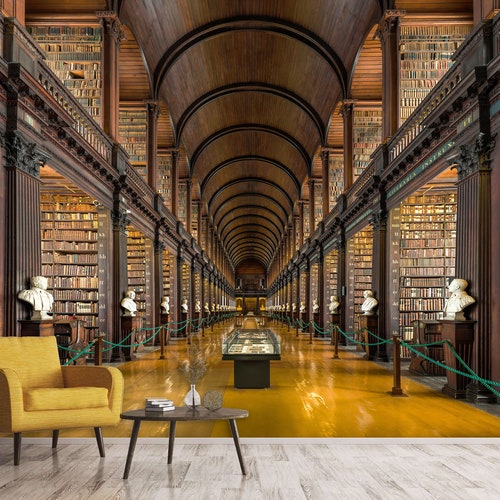 Books Library Wall Mural Old Library Peel and Stick Vinyl - Etsy