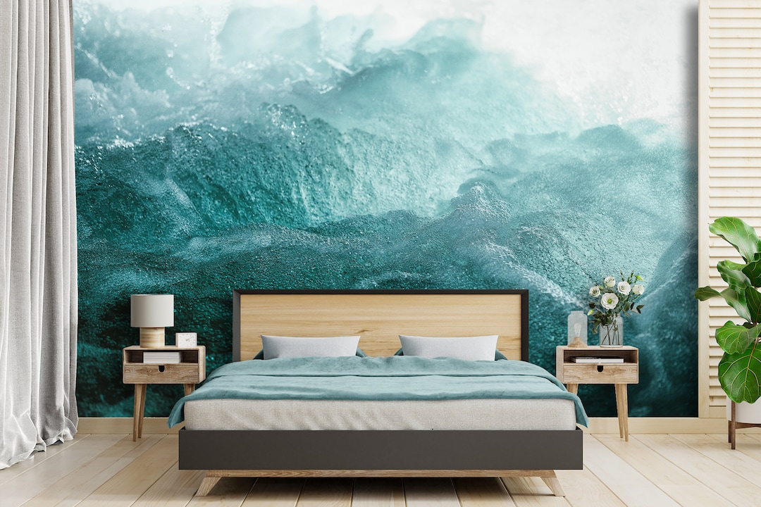 Abstract Sea Water Wave Mural Wallpaper - Peel and Stick or Non-woven ...