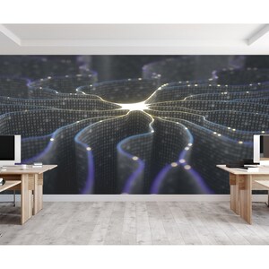 Futuristic Wall Mural AI Neural Network Wallpaper Modern Tech-inspired ...