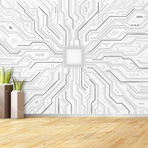 Abstract Electronic Circuit Board Wall Mural Wallpaper IT Technology ...