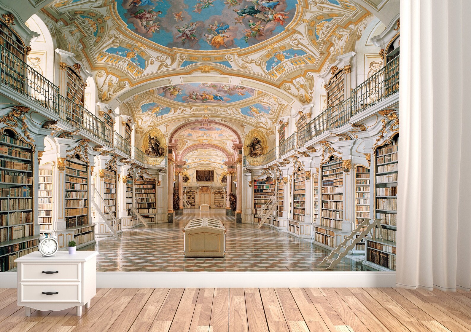 Books Library Wall Mural Old Library Peel and Stick Vinyl Wallpaper ...