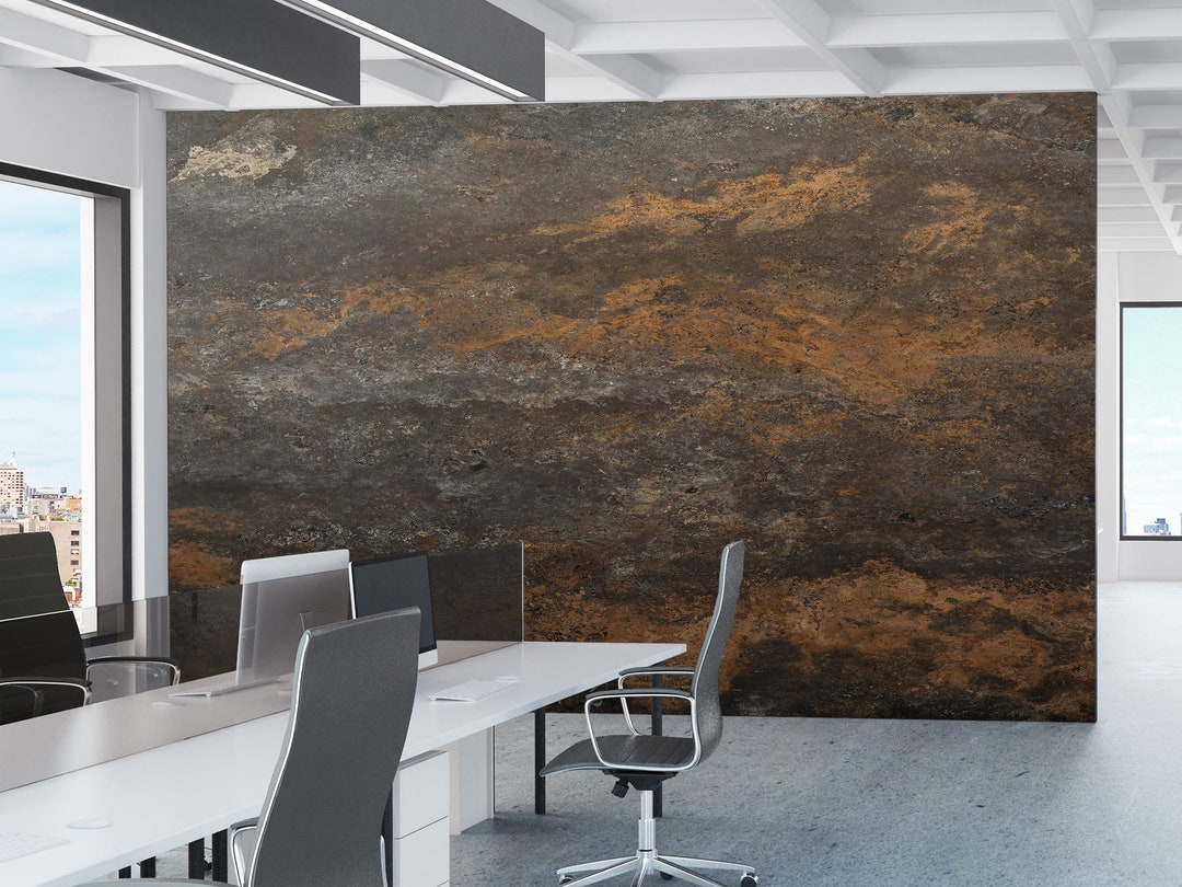 Rusty Stone Background Mural Wallpaper Brown Grey Raw Concrete Wall ...