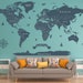 Extra Large World Map Decal Navy World Map Travel Map Decal - Etsy