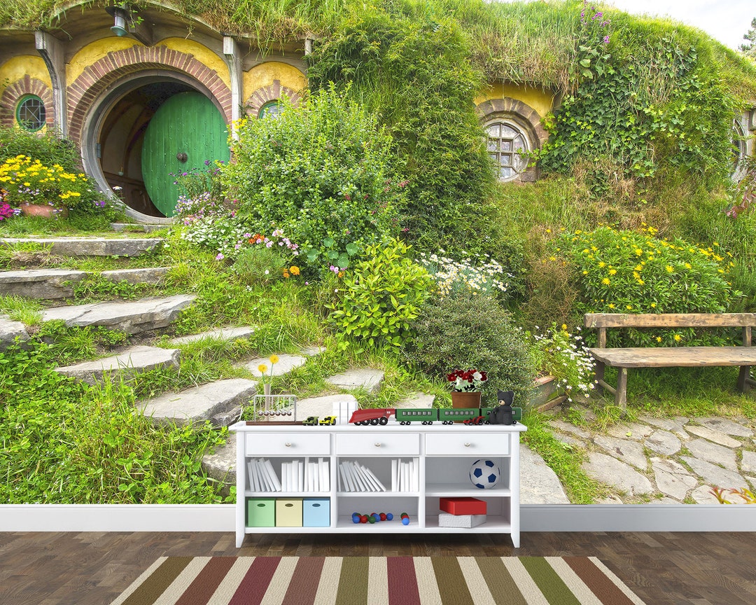 Wall Mural Hobbit House Wallpaper Print Peel and Stick Movie Location ...