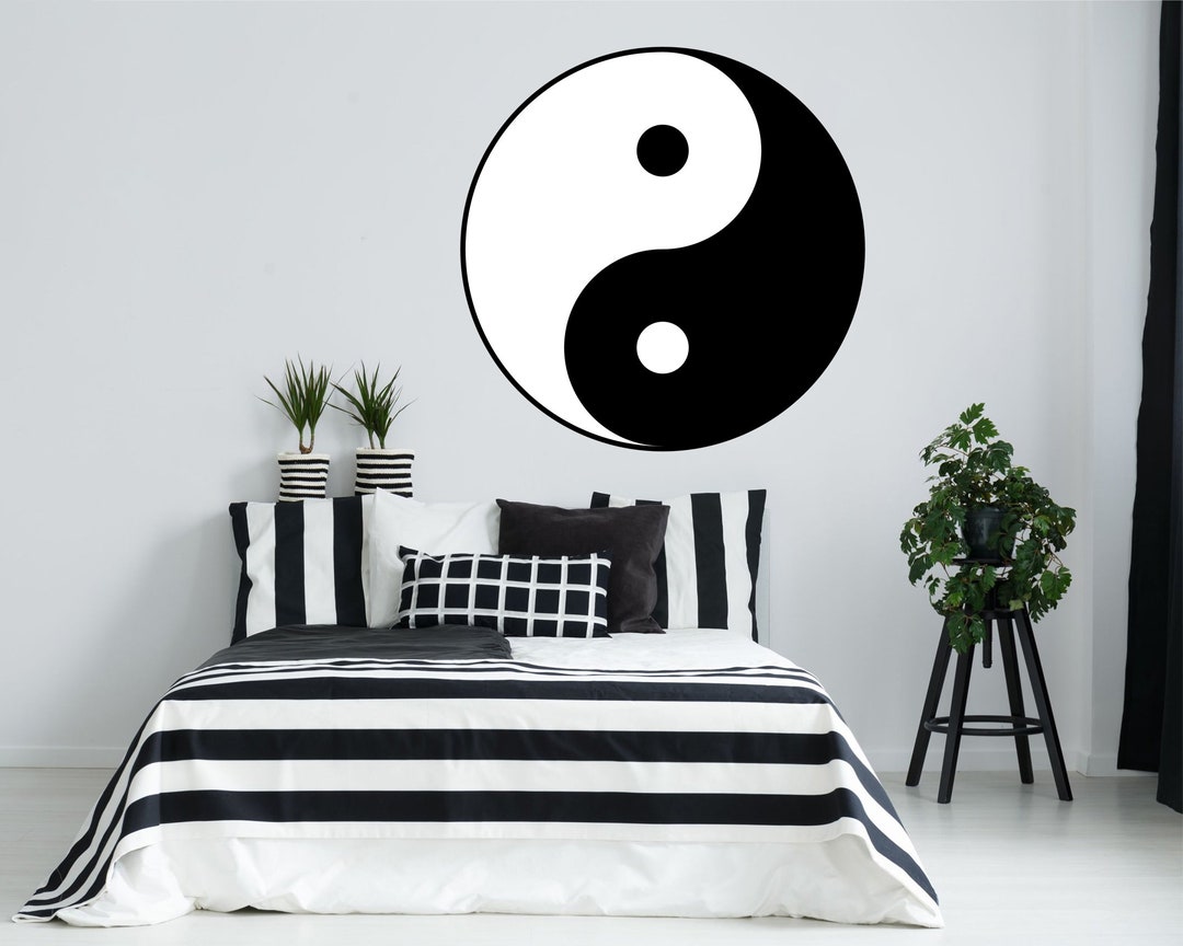 Yin and Yang Wall Decal Yoga Art Gift Chinese Philosophy Symbol Wall ...