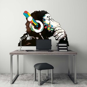 Monkey Decal Graffiti Style Gaming Playroom Graffiti Wall Sticker ...