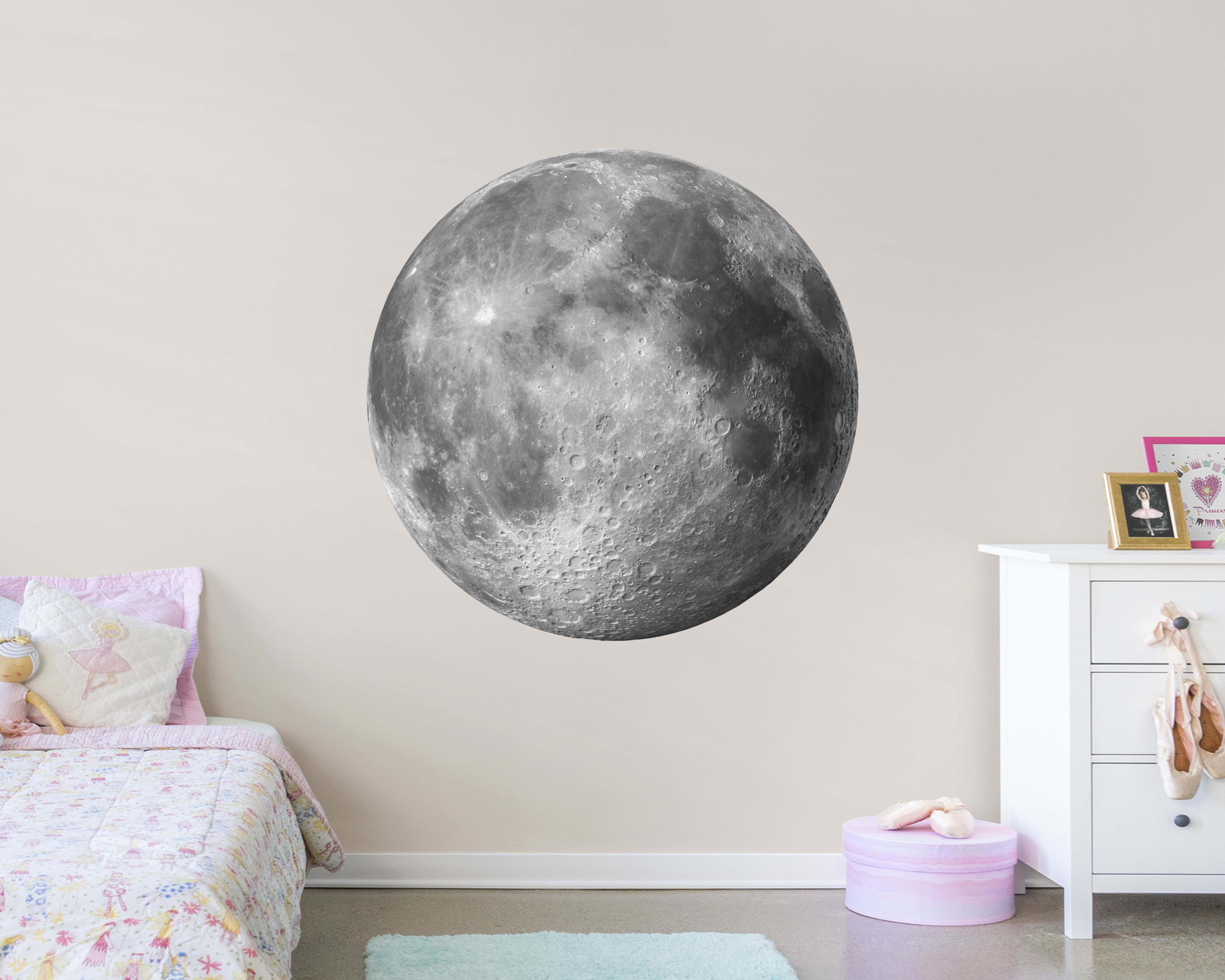 Full Moon Wall Decal Large Moon Vinyl Sticker Kids Bedroom Decor - Etsy