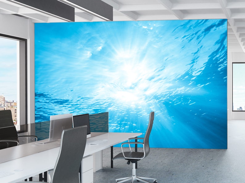 Sunlight Under Blue Water Wallpaper Peel and Stick Wall Mural - Etsy