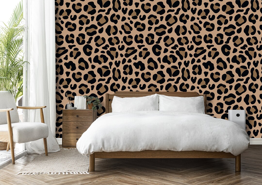 Abstract Leopard Spot Pattern Peel and Stick Wall Mural Wallpaper ...
