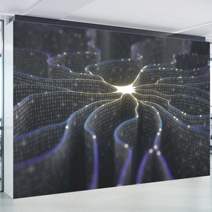 Futuristic Wall Mural AI Neural Network Wallpaper Modern Tech-inspired ...