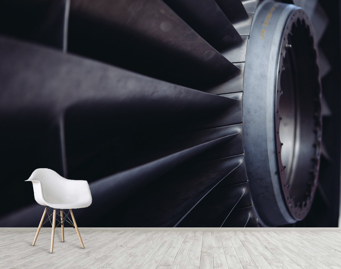 Jet Engine Wheel Wall Mural Wallpaper Peel and Stick Aircraft Wallpaper ...