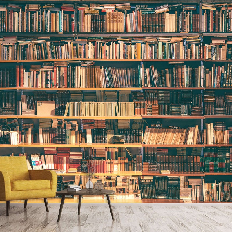 Library Wallpaper - Etsy