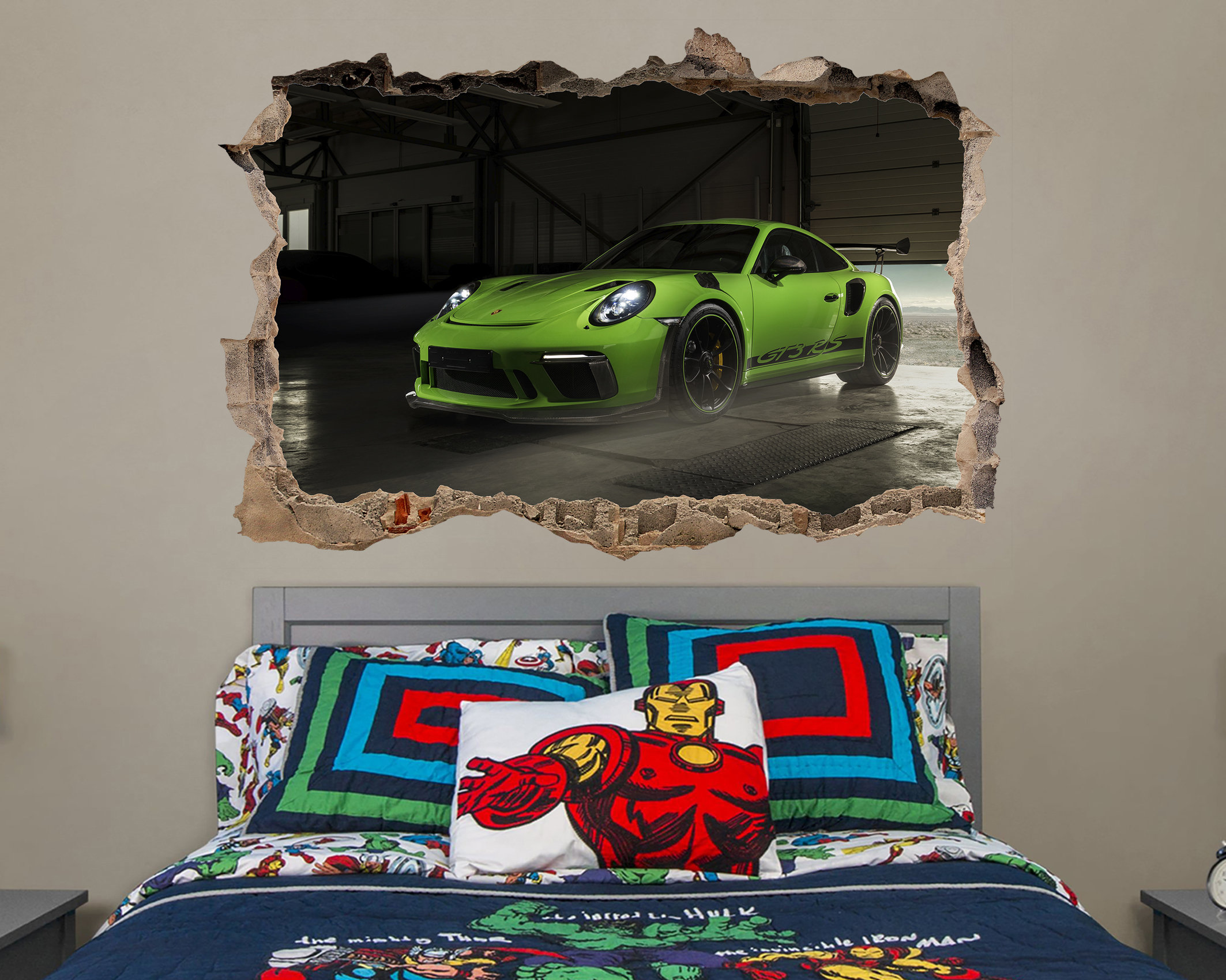 Porsche Wall Decal Car Wall Sticker Sport Car Wall Art Game Room Wall ...