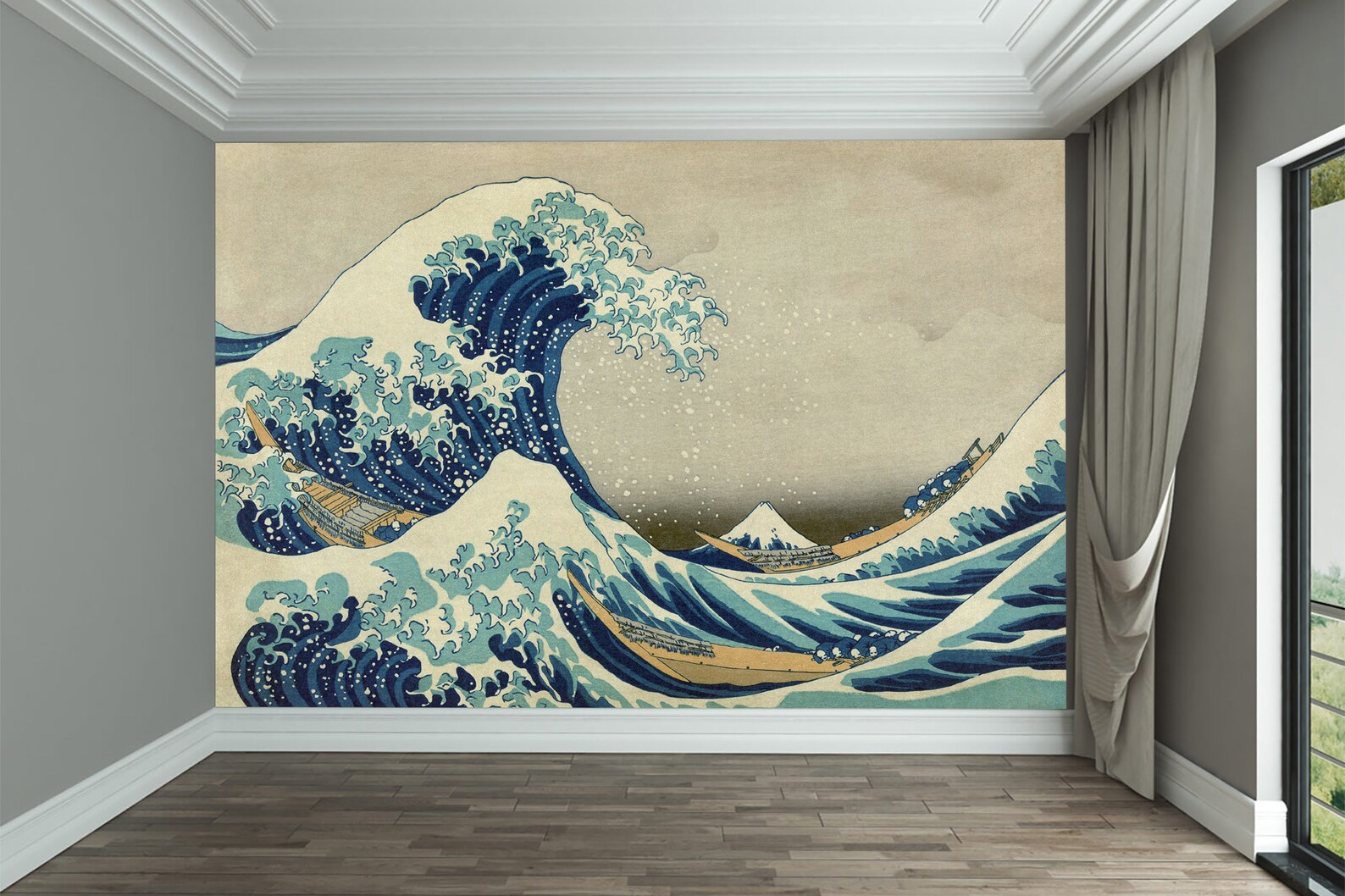 The Great-wave-off-kanagawa Mural Bedroom Wallpaper Peel and Stick ...