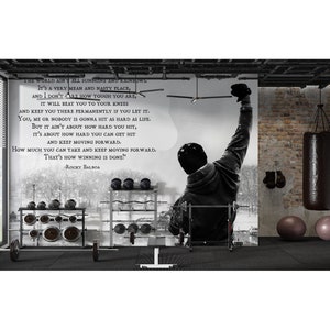 Gym Wall Mural Wallpaper Peel and Stick Sport Motivation Quote Home Gym ...