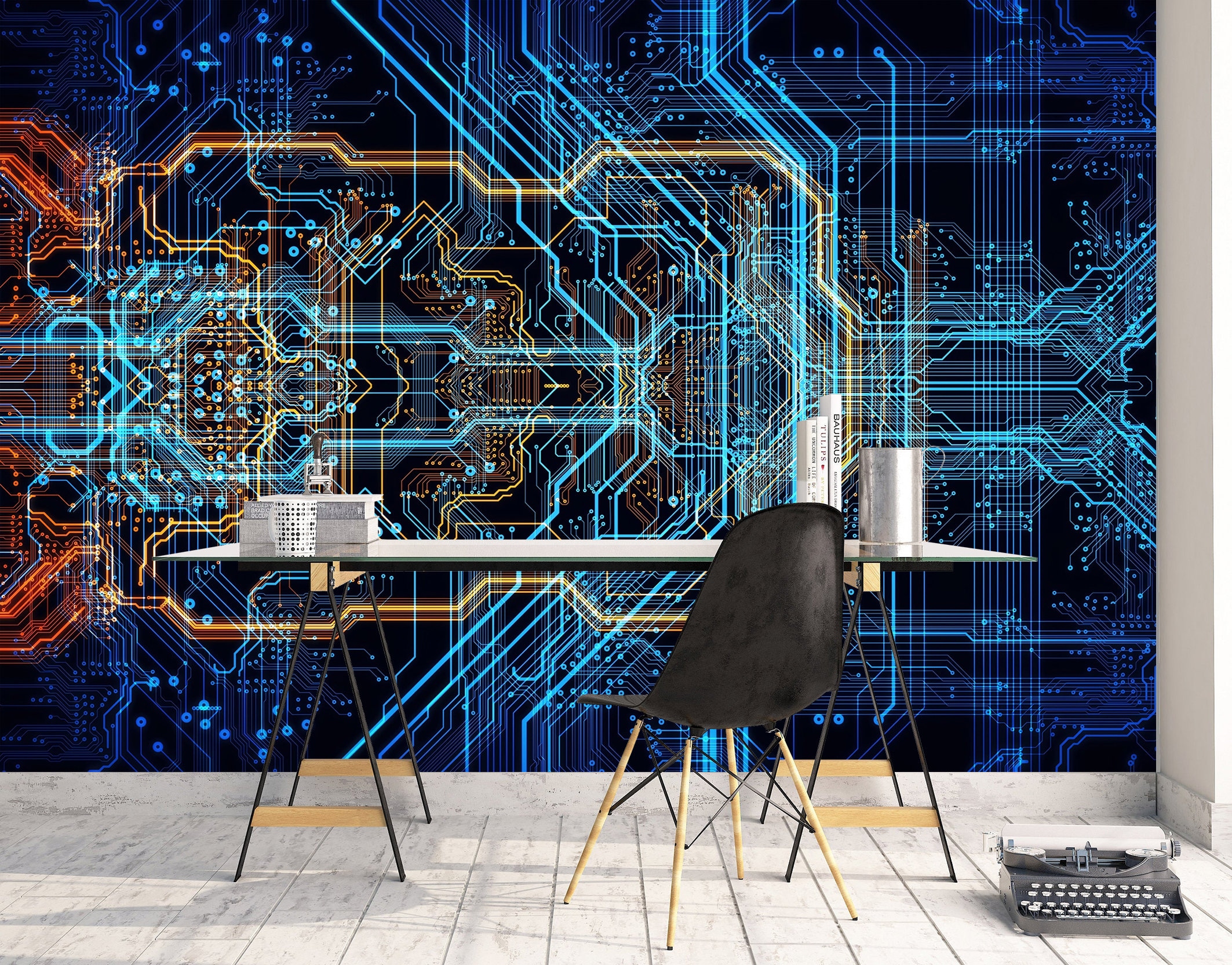 Abstract Electronic Circuit Board Wall Mural Wallpaper IT Technology ...