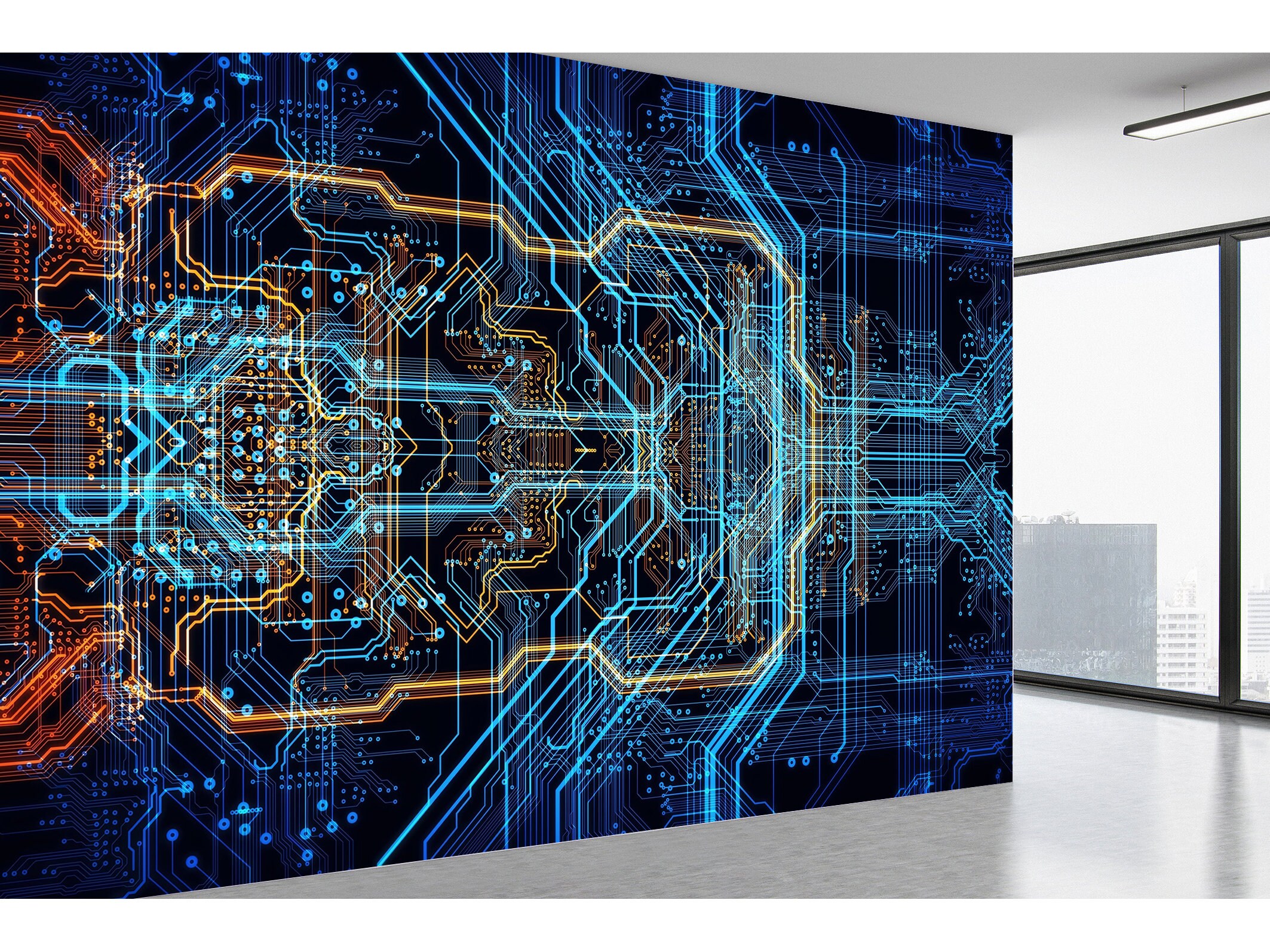 Abstract Electronic Circuit Board Wall Mural Wallpaper IT Technology ...