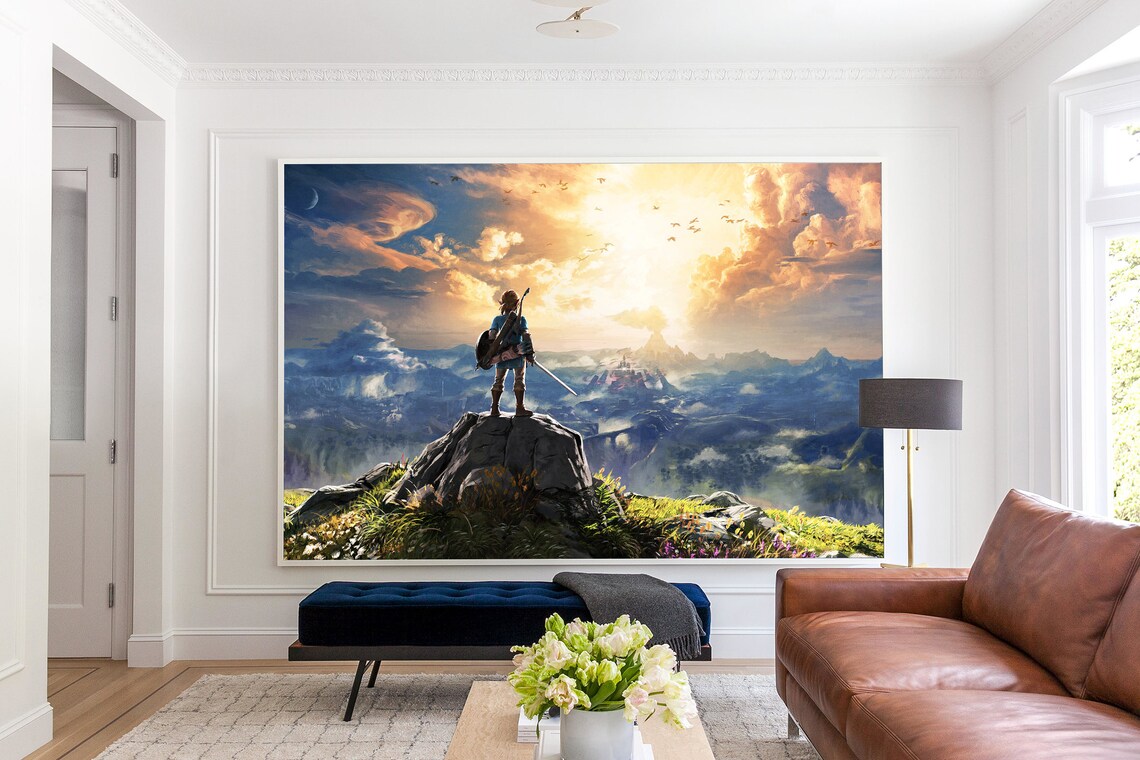 Zelda Wallpaper Zelda Mural Legend of Zelda Vinyl Wallpaper | Etsy