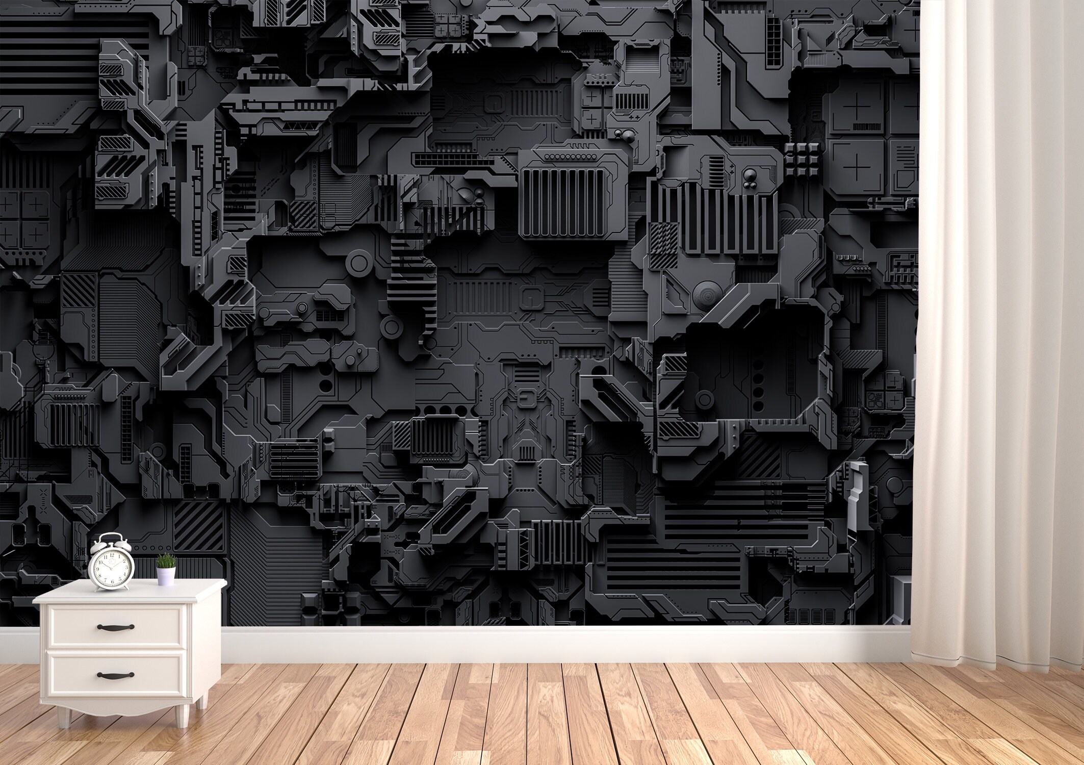 Abstract Graphics Wall Mural Computer Games Cyber Style - Etsy UK