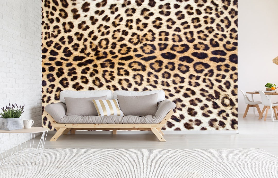 Leopard Skin Look Mural Wallpaper Peel and Stick Leopard Background ...