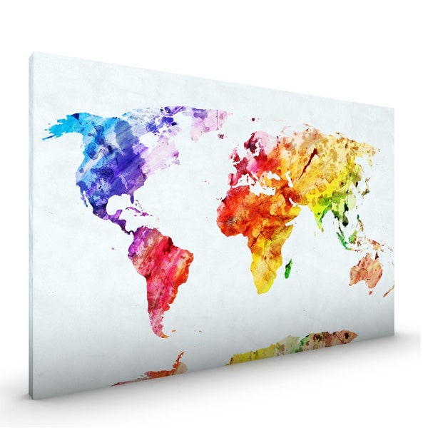 World Map Canvas - Etsy UK