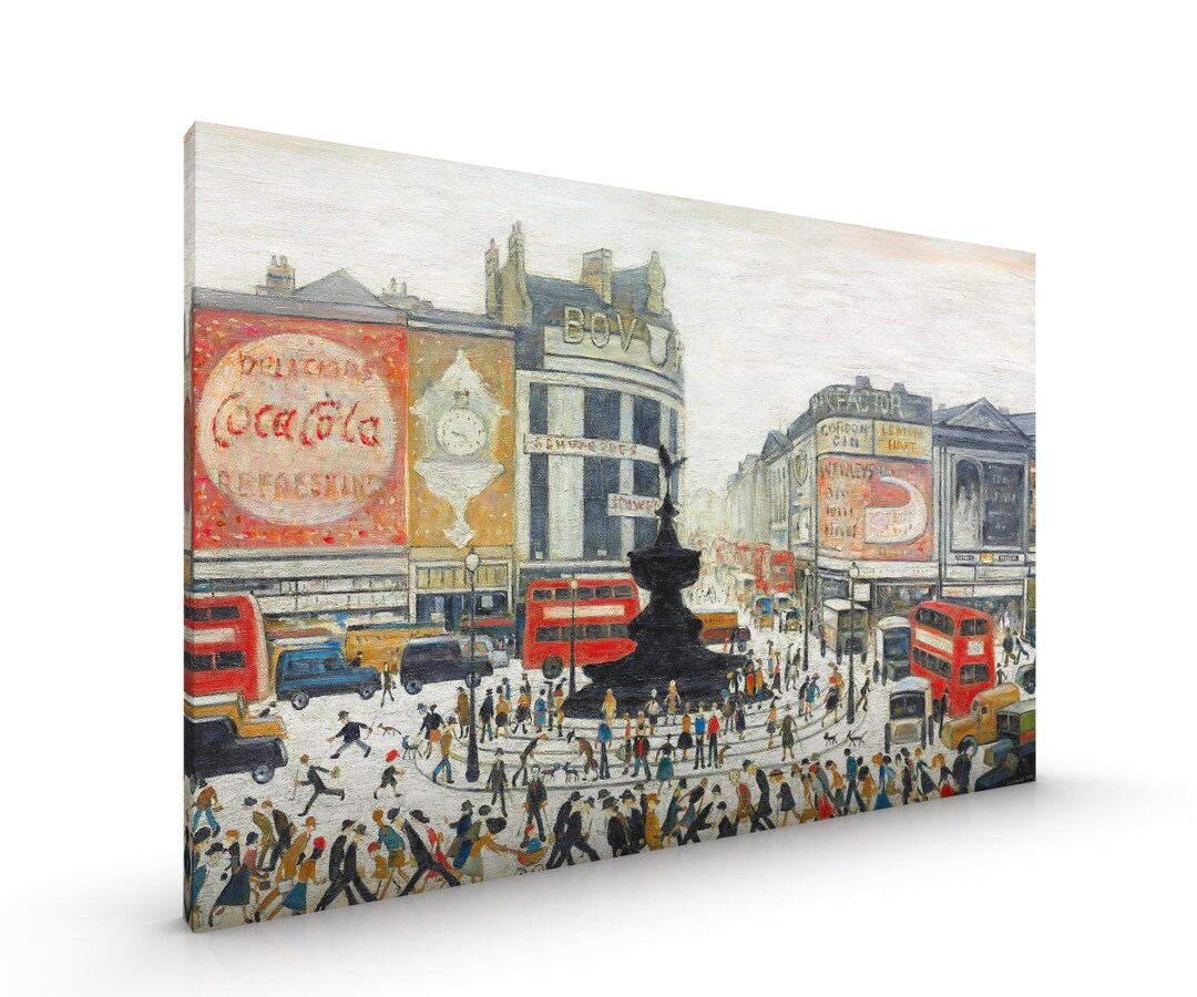 Piccadilly Circus London L S Lowry Canvas or Poster Print Glossy in ...