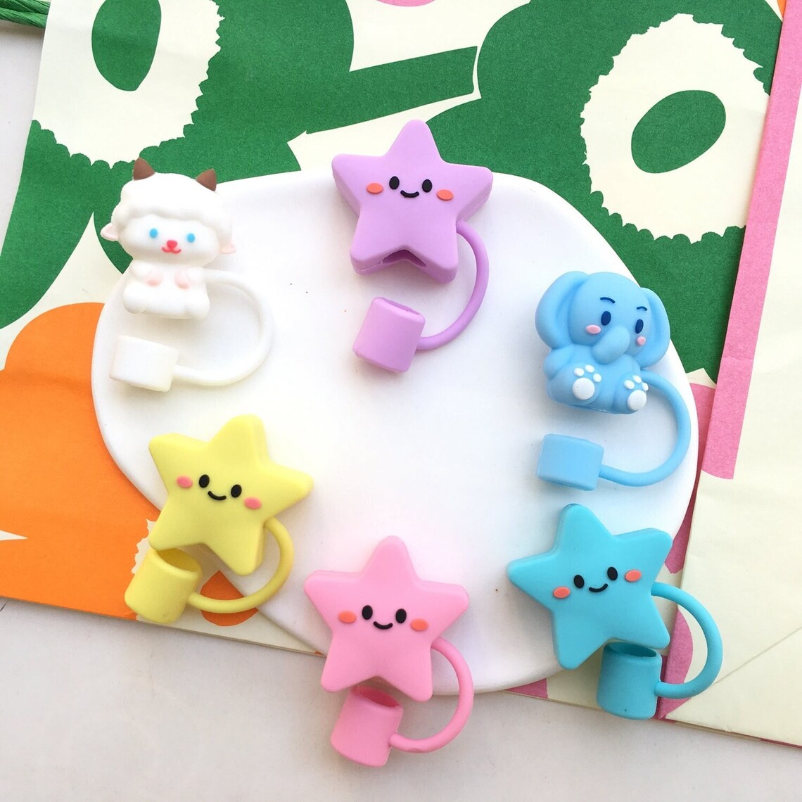 Star Straw Topper Charm Stanley Cup Accessories 10mm Cute Initial Straw ...
