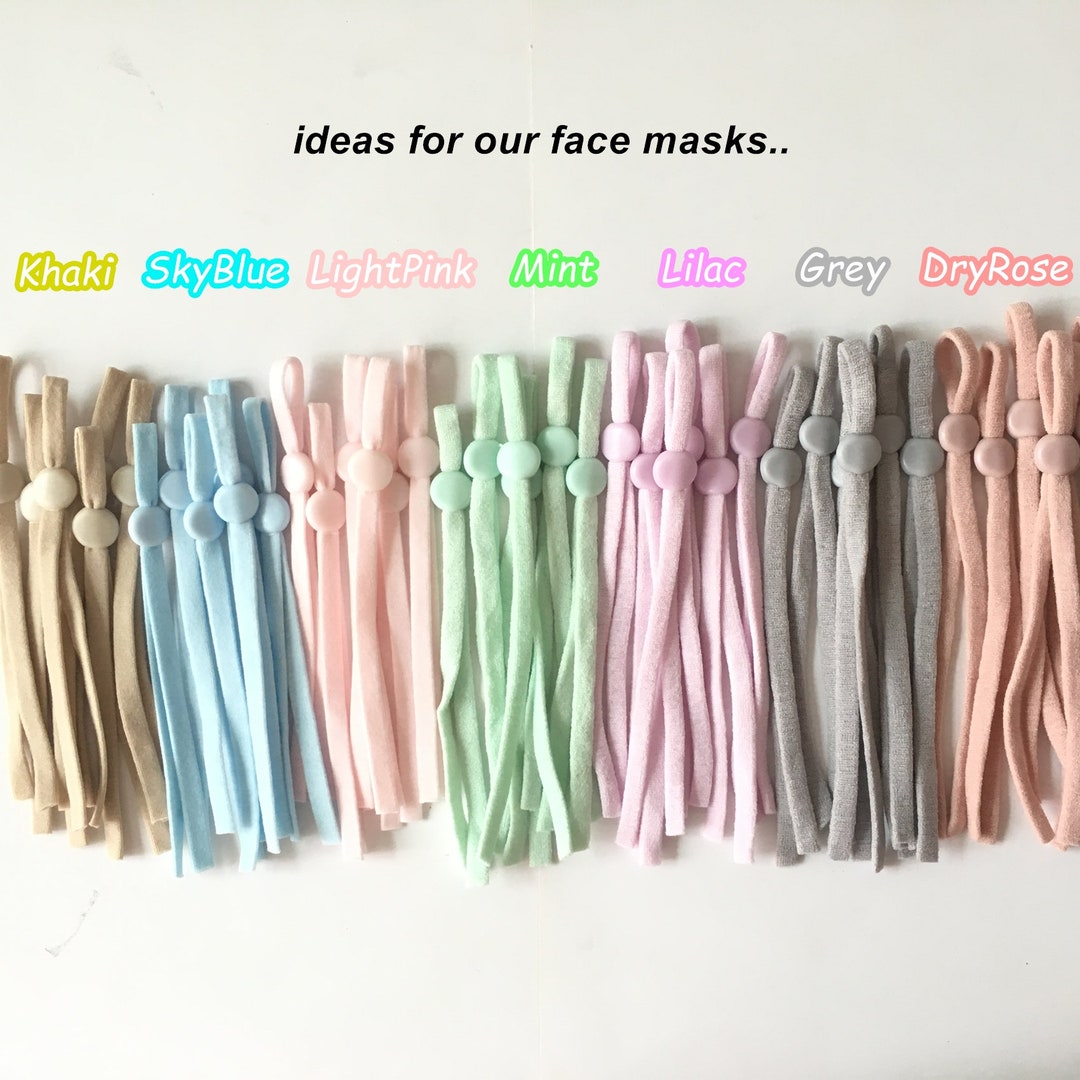 Soft 1/4''(5mm) Adjustable Elastic Band for Face Mask, Elastic Cord ...