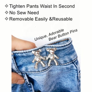 Adjustable Waist Buckle, Metal Jeans Buttons, No Sew Need, Detachable ...
