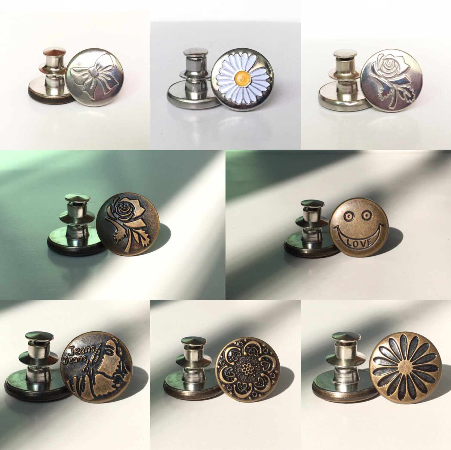 Jeans Button Pins Flower Bulk Add or Reduce Pants Waist in - Etsy