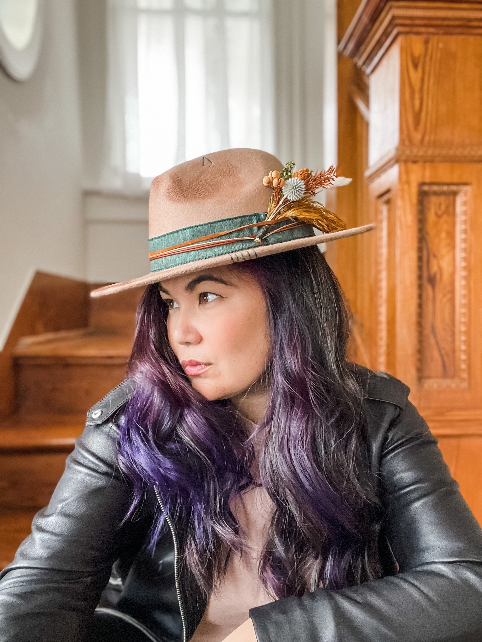 Rancher Rustic Lined Dried Floral Burned Fedora - Etsy