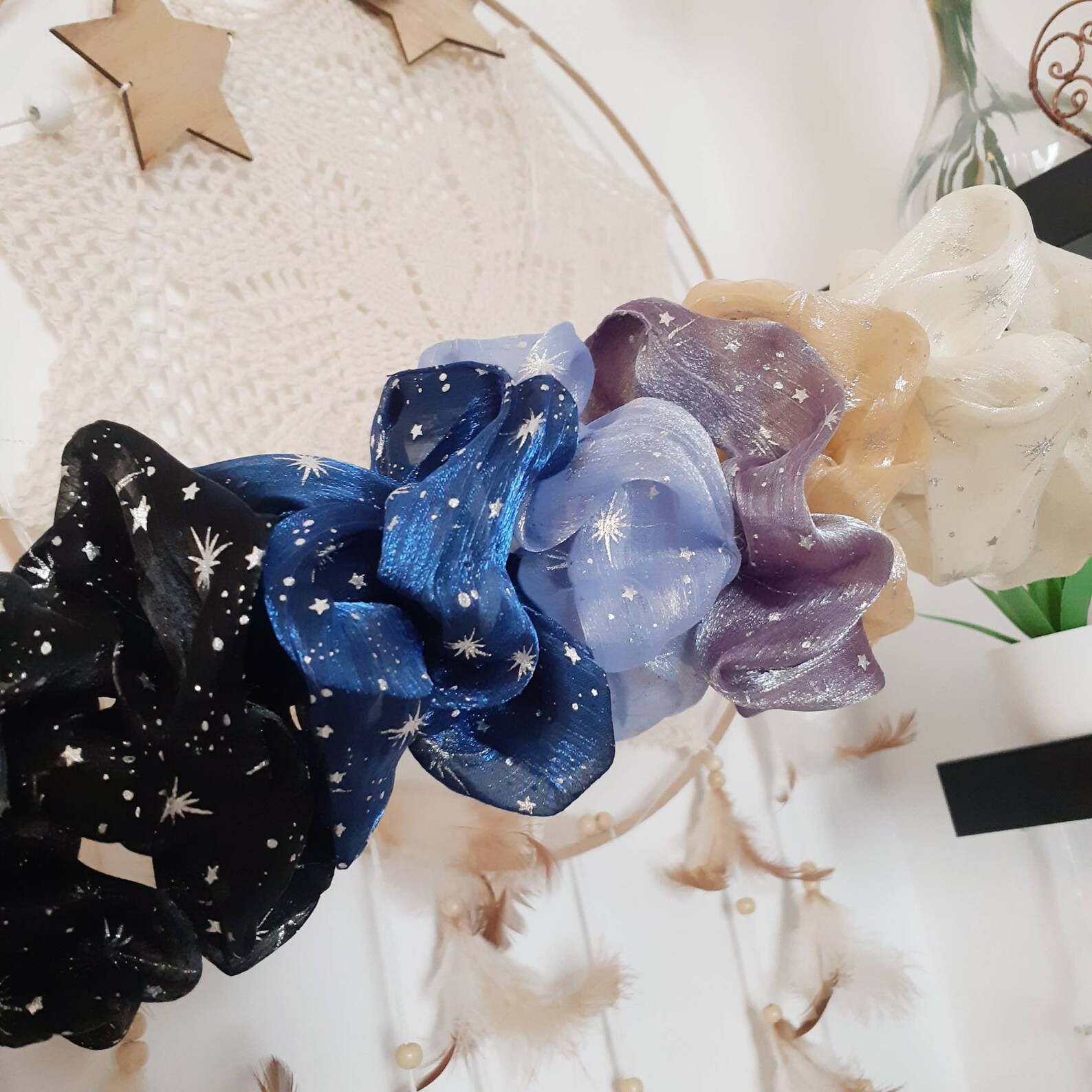 Star Scrunchie Organza Scrunchie Celestial Scrunchie Witchy - Etsy