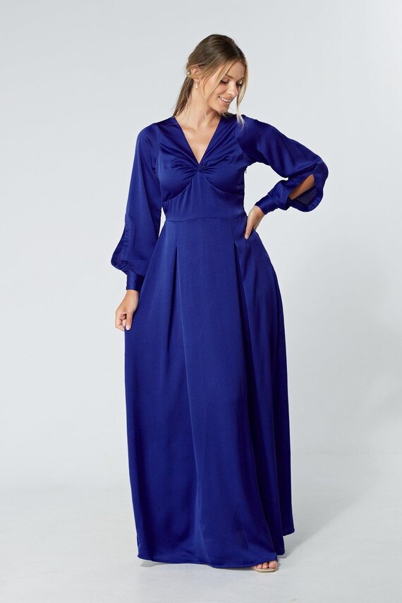 blue crepe maxi dress | Dresses Images 2025