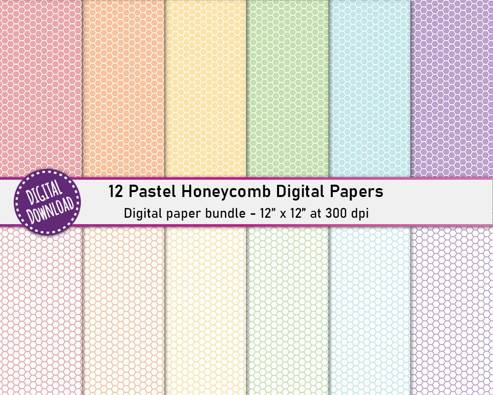 Pastel Honeycomb Pattern Digital Paper Pack (digital Download) - Etsy
