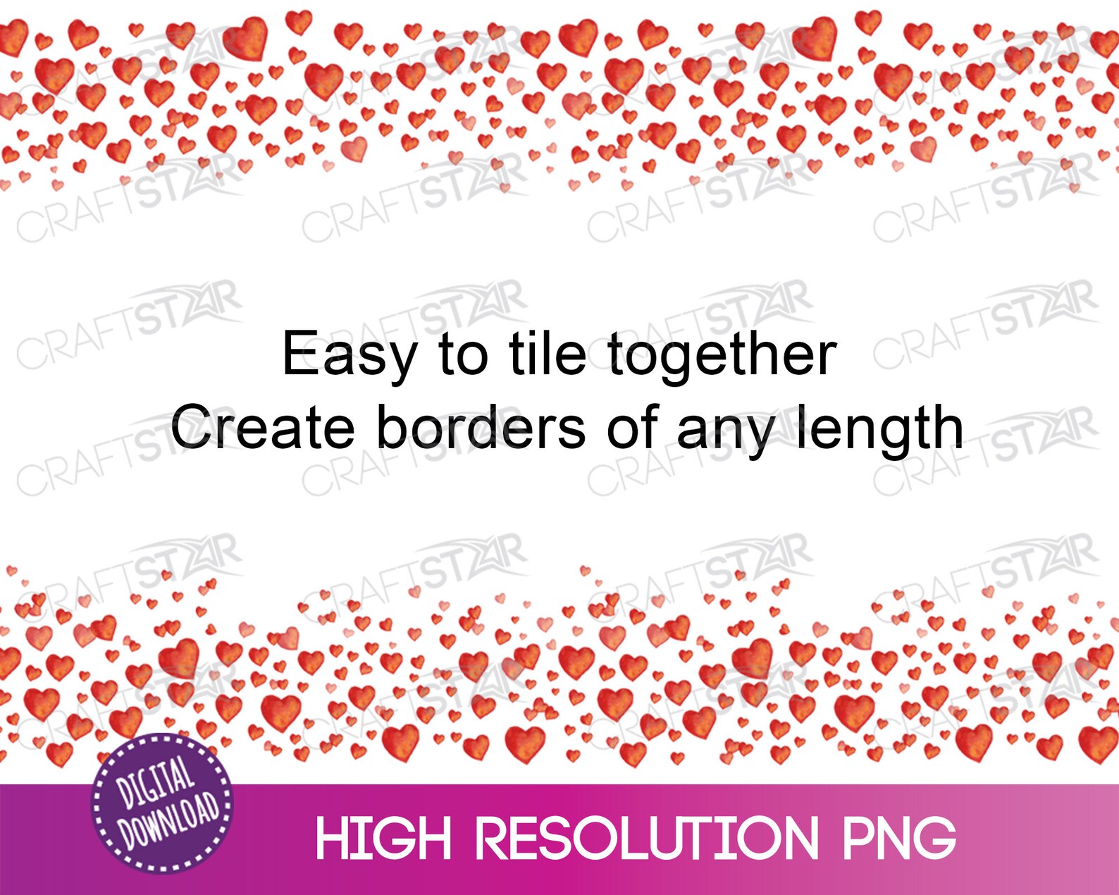 Watercolor Hearts Border PNG Set Watercolor Hearts Clipart Frames ...