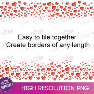 Watercolor Hearts Border PNG Set - Watercolor Hearts Clipart Frames ...