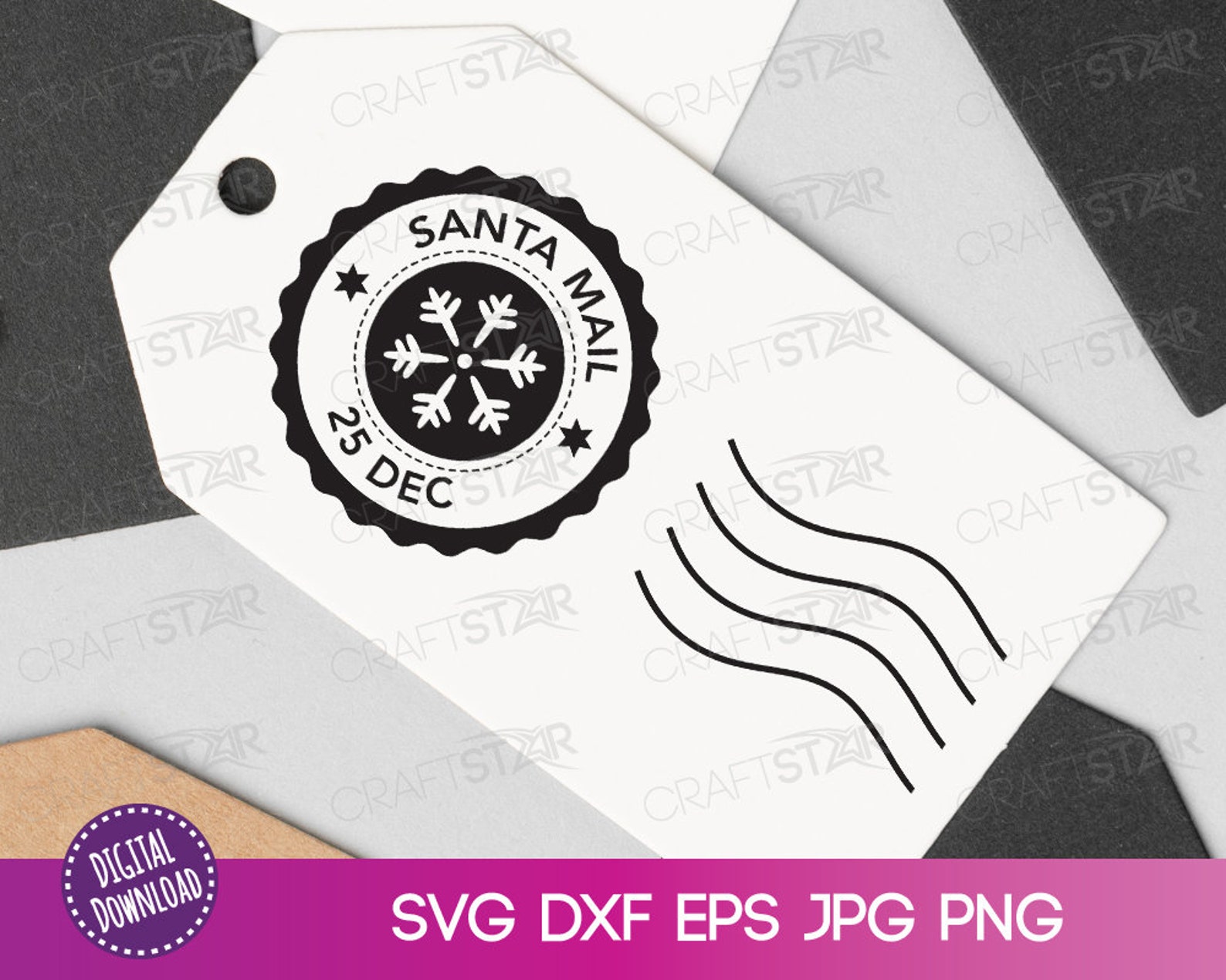 Santa Postmark SVG File - Santa Mail Christmas Clipart Digital Download ...