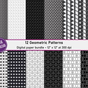 Geometric Paper Pack – 12 Scrapbook Patterns (digital Download) - Etsy