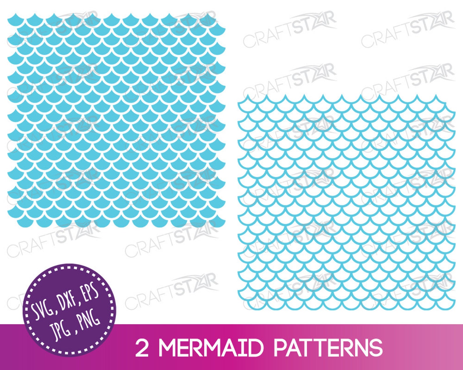 Mermaid Pattern SVG Set - Mermaid Scale Pattern Overlay and Design ...