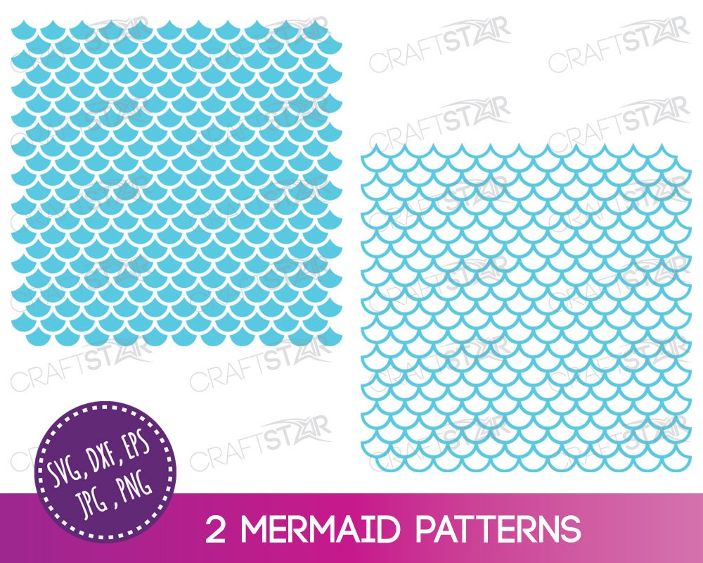 Mermaid Pattern SVG Set - Mermaid Scale Pattern Overlay and Design ...
