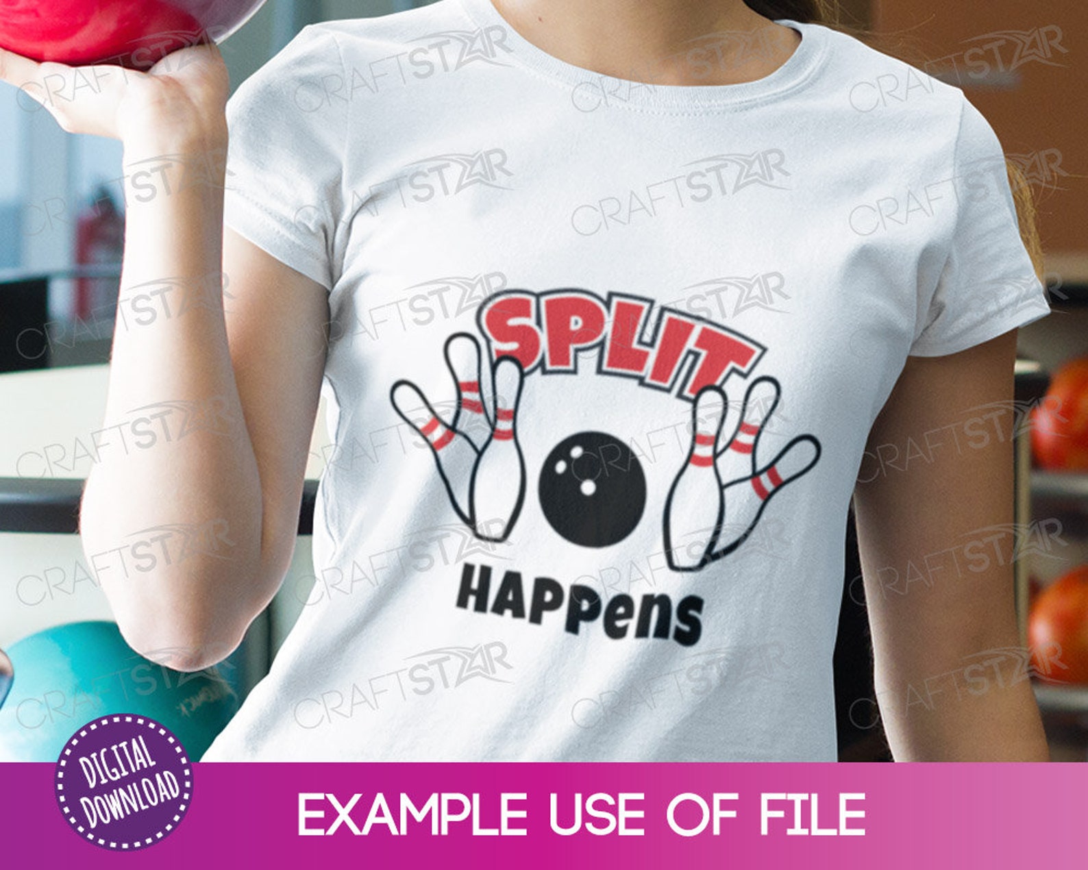 Bowling Split Happens SVG: Funny Sports Quote Clipart (digital Download ...